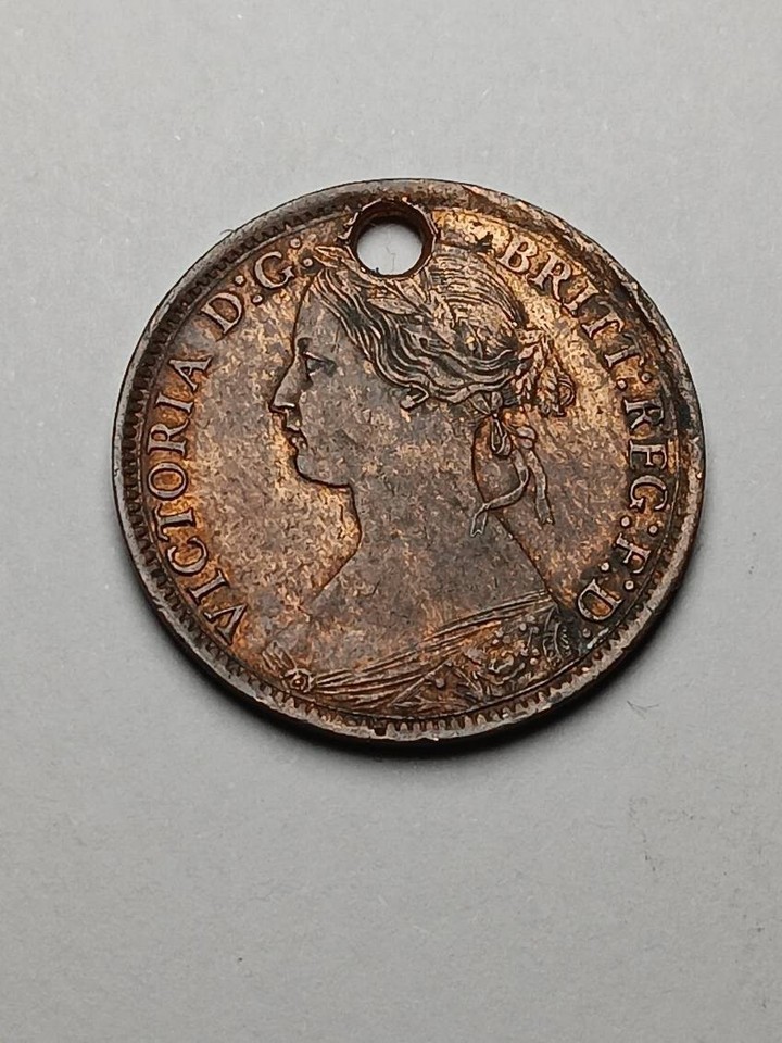 1864 & 1865 Great Britain Queen Victoria Pennies, 1862 Farthing (3 ...