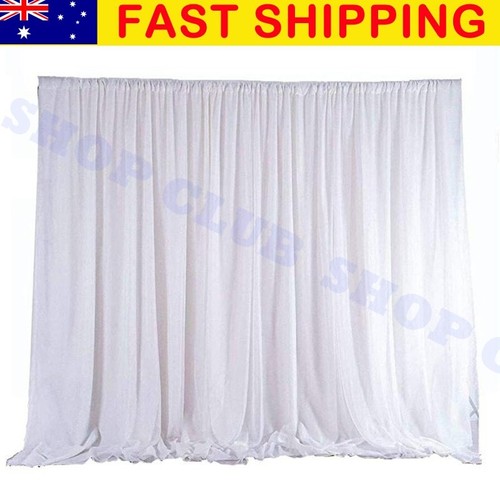 3x3M Ice Silk Wedding Party Stage Backdrop Sheer Satin Curtain Photo ...