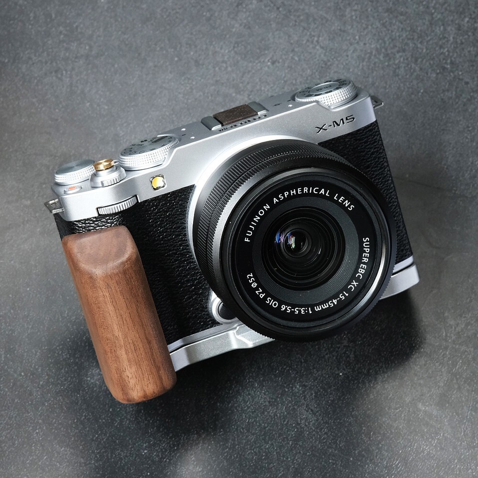 Wooden L Hand Grip Alloy Base Plate QR Handle Plate For Fujifilm Fuji ...