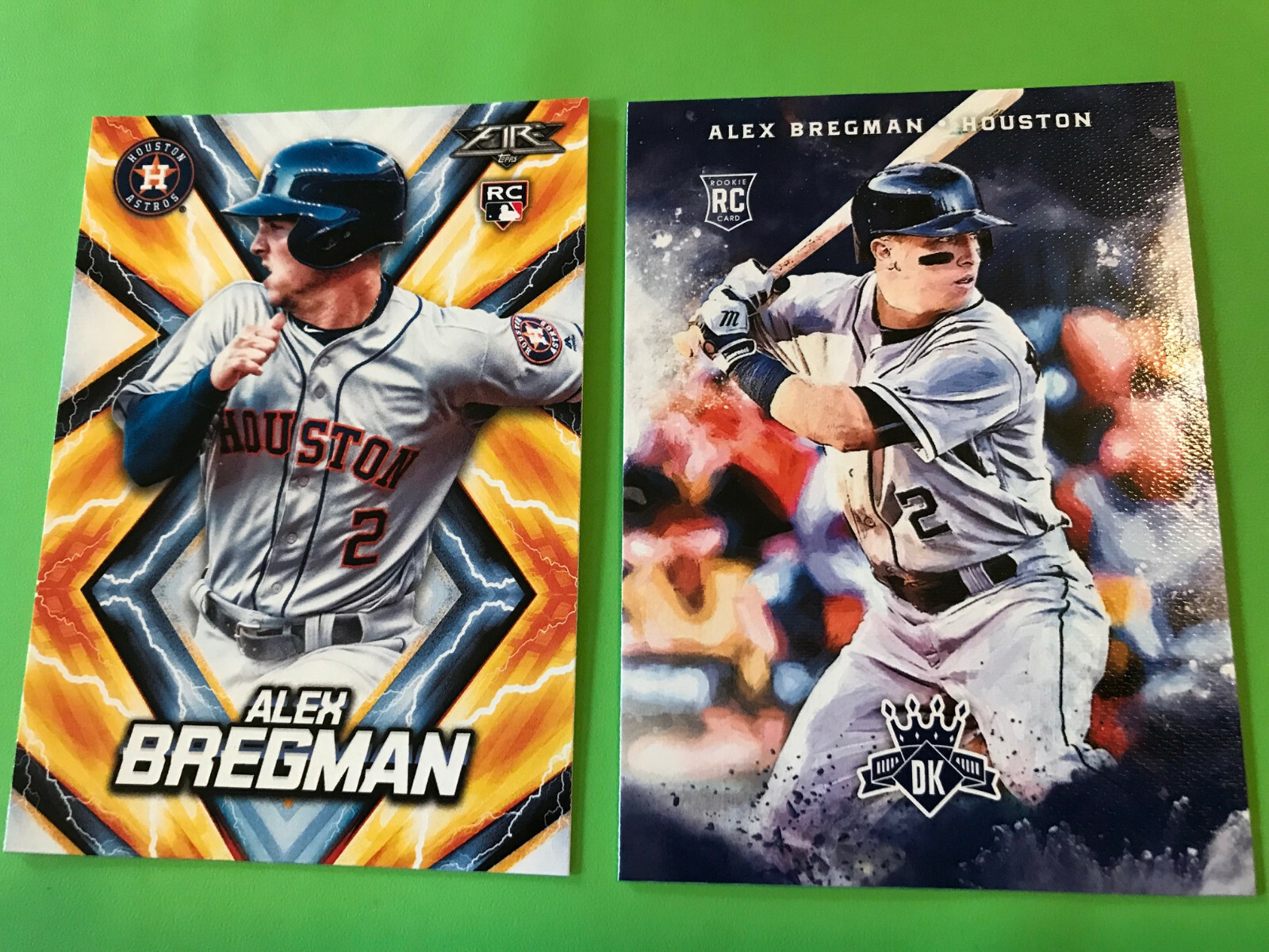 LOT OF 2 ALEX BREGMAN ROOKIE CARDS RC'S #126 FIRE, #130 DIAMOND KINGS ...