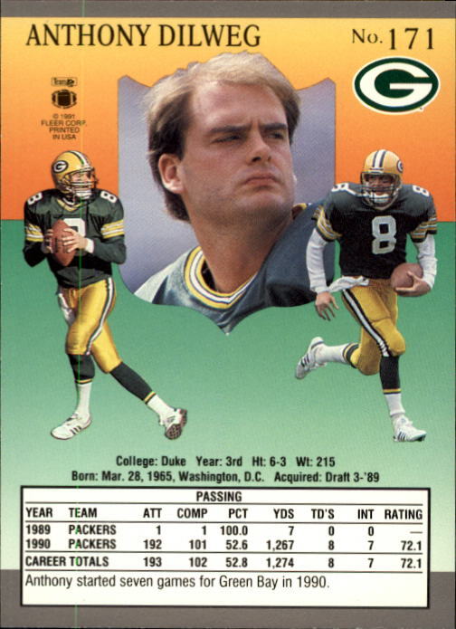 1991 Ultra #171 Anthony Dilweg - NM-MT | eBay