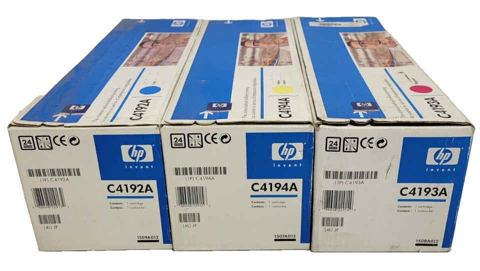 x3 HP C4192A, C4194A, C4193A Color Laserjet Print Cartridge 4500-4550 ...