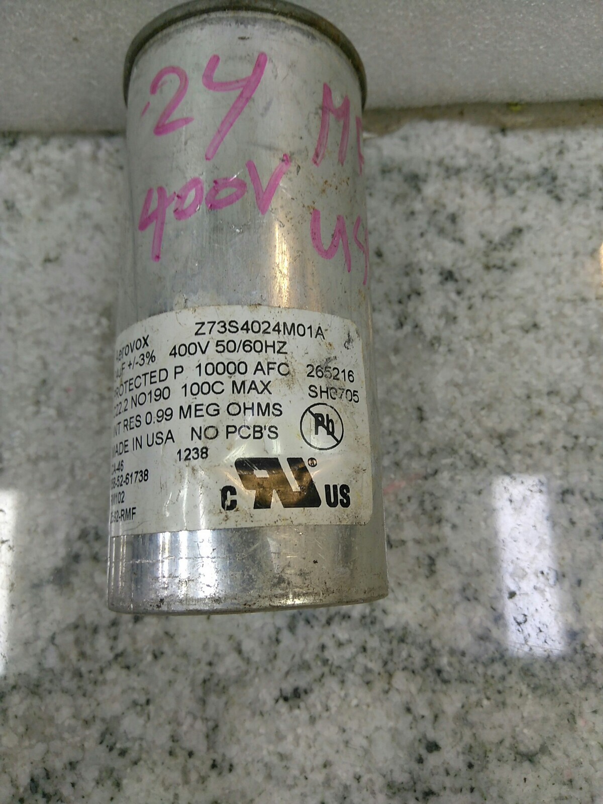 AEROVOX Z73S4024M01A CAPACITOR 24 MFD 400VAC 50/60HZ (1D2 | eBay