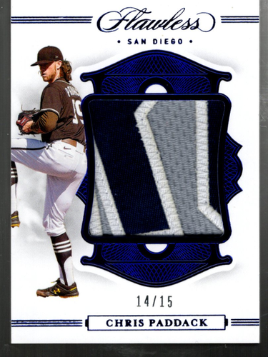 B4376- 2020 Panini Flawless Patches Sapphire #28 Chris Paddack Patch ...
