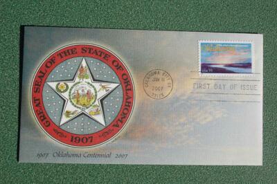 Oklahoma Statehood Centennial 39c Stamp FDC Fleetwood Cachet Sc#4121 ...