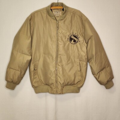 Davoucci Full Zip Tan Bomber Jacket (See Pictures for Sm Spot /Scuffing ...