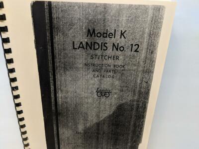 Landis #12 Model K Stitcher Instructions and Parts Manual Sewing ...