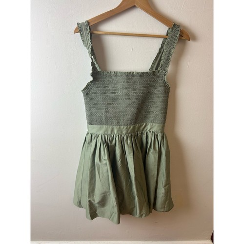 Alice + Olivia Barrett Smock Bodice Stretch Cotton Party Dress Size 8 ...