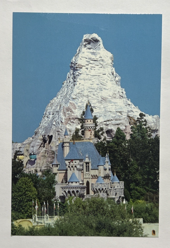 Matterhorn Towers behind Sleeping Beauty Castle Disneyland Postcard ...