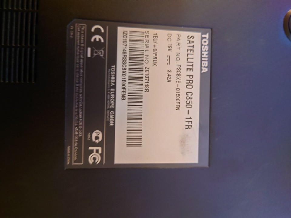 Toshiba Satellite Pro C850 Intel Core I3 8GB RAM, 256GB SSD, Windows 11 ...