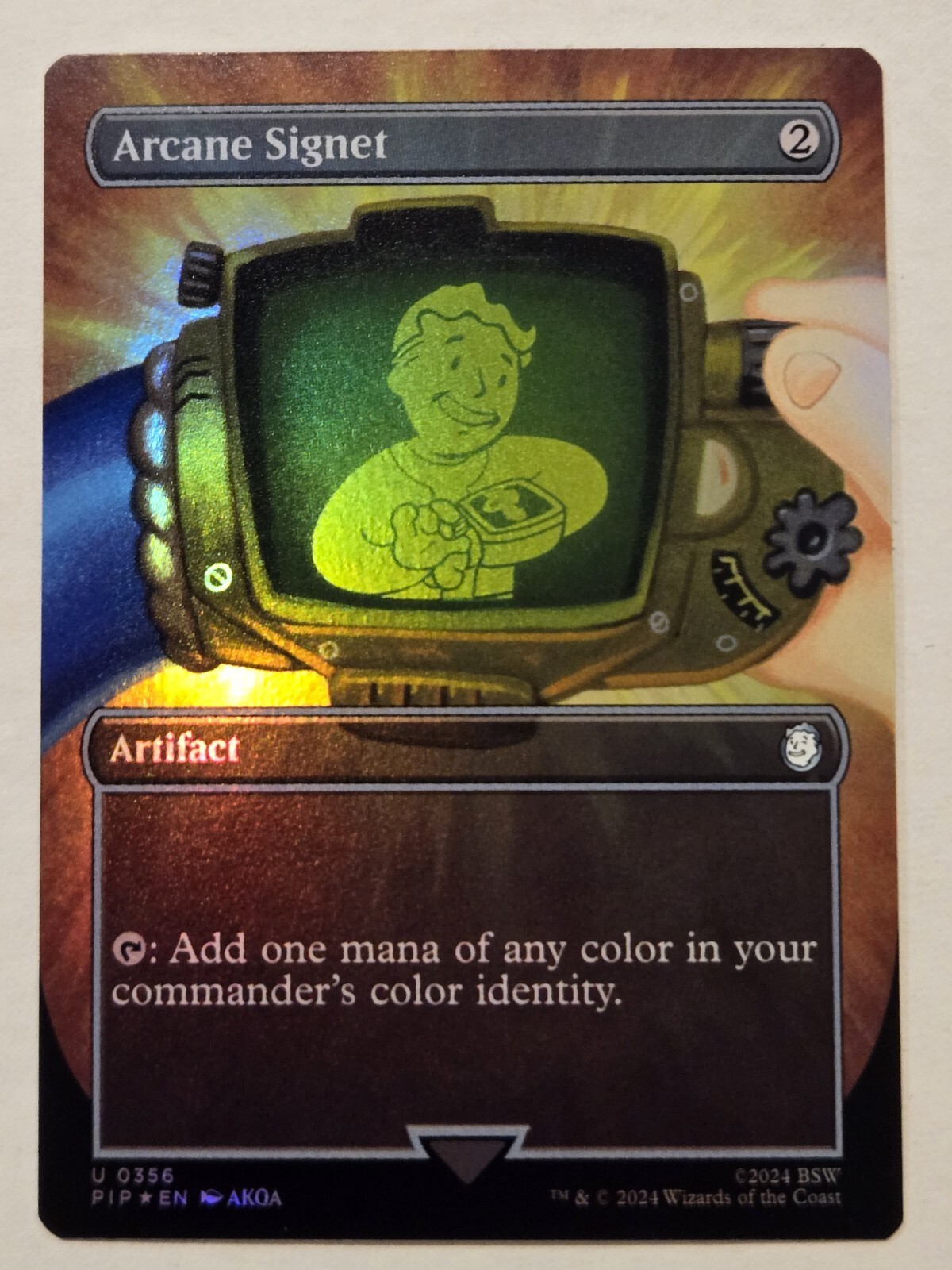 FOIL ARCANE SIGNET (BORDERLESS) Universes Beyond: Fallout Magic MTG ...