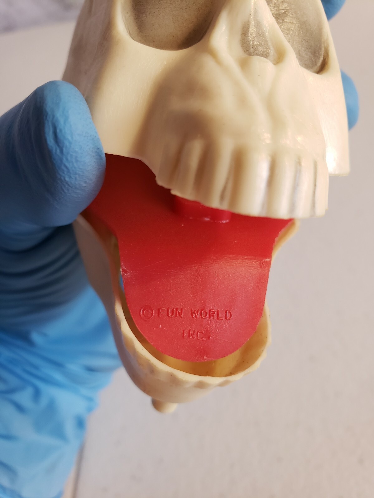 Vintage Fun World Halloween Wind Up Chattering Skeleton Skull | eBay