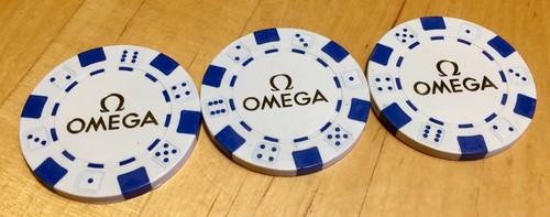OMEGA POKER CHIPS JAMES BOND 007 Casino Royale White SEAMASTER x 3 ...