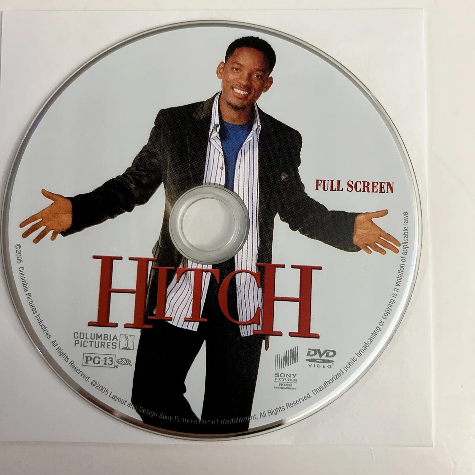 Hitch (DVD, 2005, Full Frame) Disk Only No Tracking Information ...