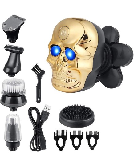 Roziapro Skull Electric Razor for Men Upgrade 6 in 1 Grooming Kit Head ...