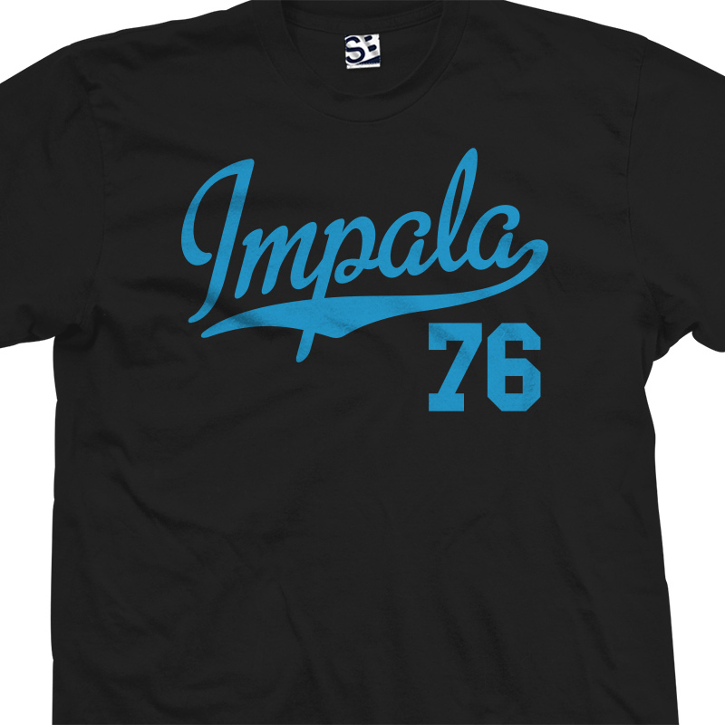Impala 76 Script T-Shirt | 1976 SS Lowrider Classic Sports Jersey Mens ...
