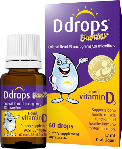 Ddrops Booster Kids Vitamin D3 Drops – Supports Bone Health, Muscle ...