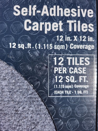 Nexus Self Adhesive Carpet Floor Tiles , 12"x12", Smoke Grey-8 Boxes ...