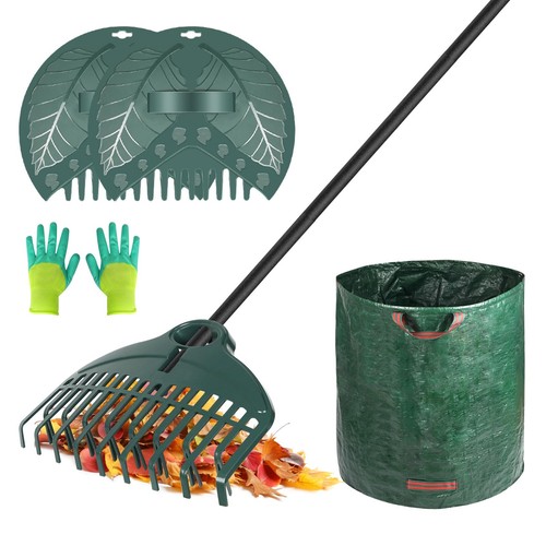 17tines Double Row Garden Rake Set With 9tines Leaf Hand Rakes 272l ...