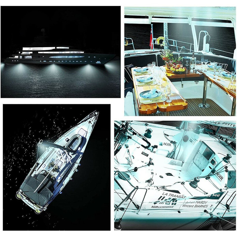 White LED Lights Marine Stair Walkway Waterproof 1.5W 4x Boat Cabin ...