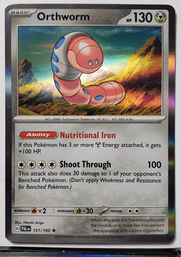 HOLO Orthworm 151/193 NM / M - Paldea Evolved Pokemon Card - Hitoshi ...