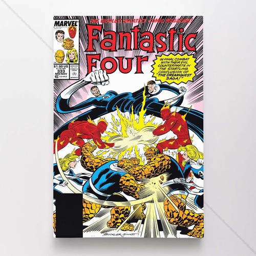 Fantastic Four #333 Poster Canvas F4 Marvel Comic Book Art Print | eBay ...