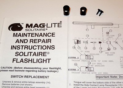 Authentic "AAA" Mini Maglite Solitaire Switch Repair Assembly 108-000 ...