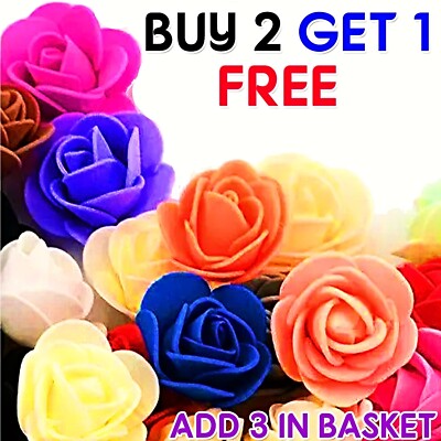 500 Foam Mini Roses WHOLESALE Heads Buds Small Flowers Wedding Home ...