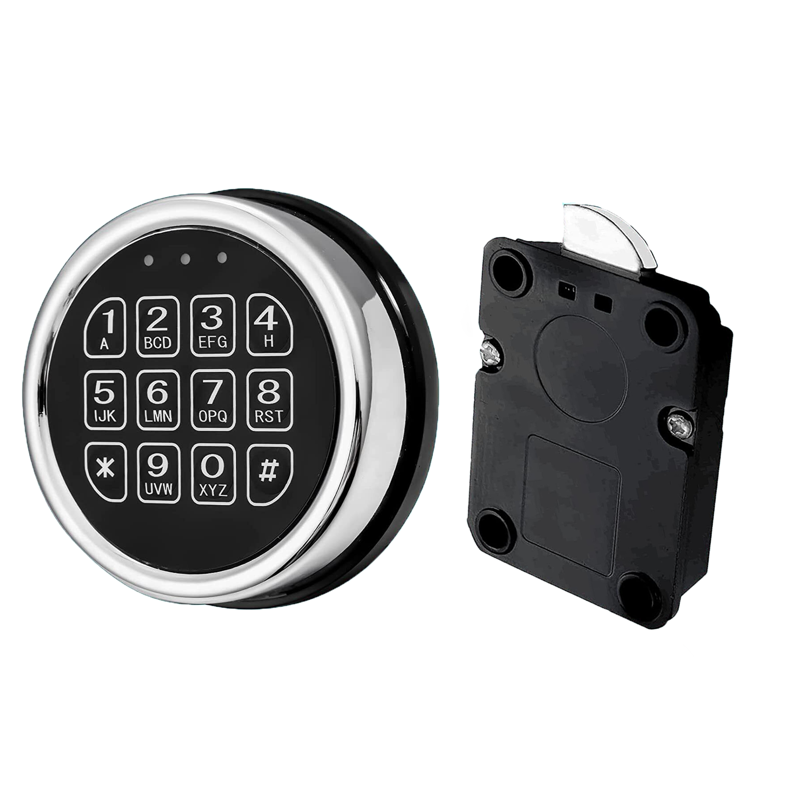Gun Safe Lock Replacement Swing Bolt Lock Chrome Keypad with 14 Ribbon ...