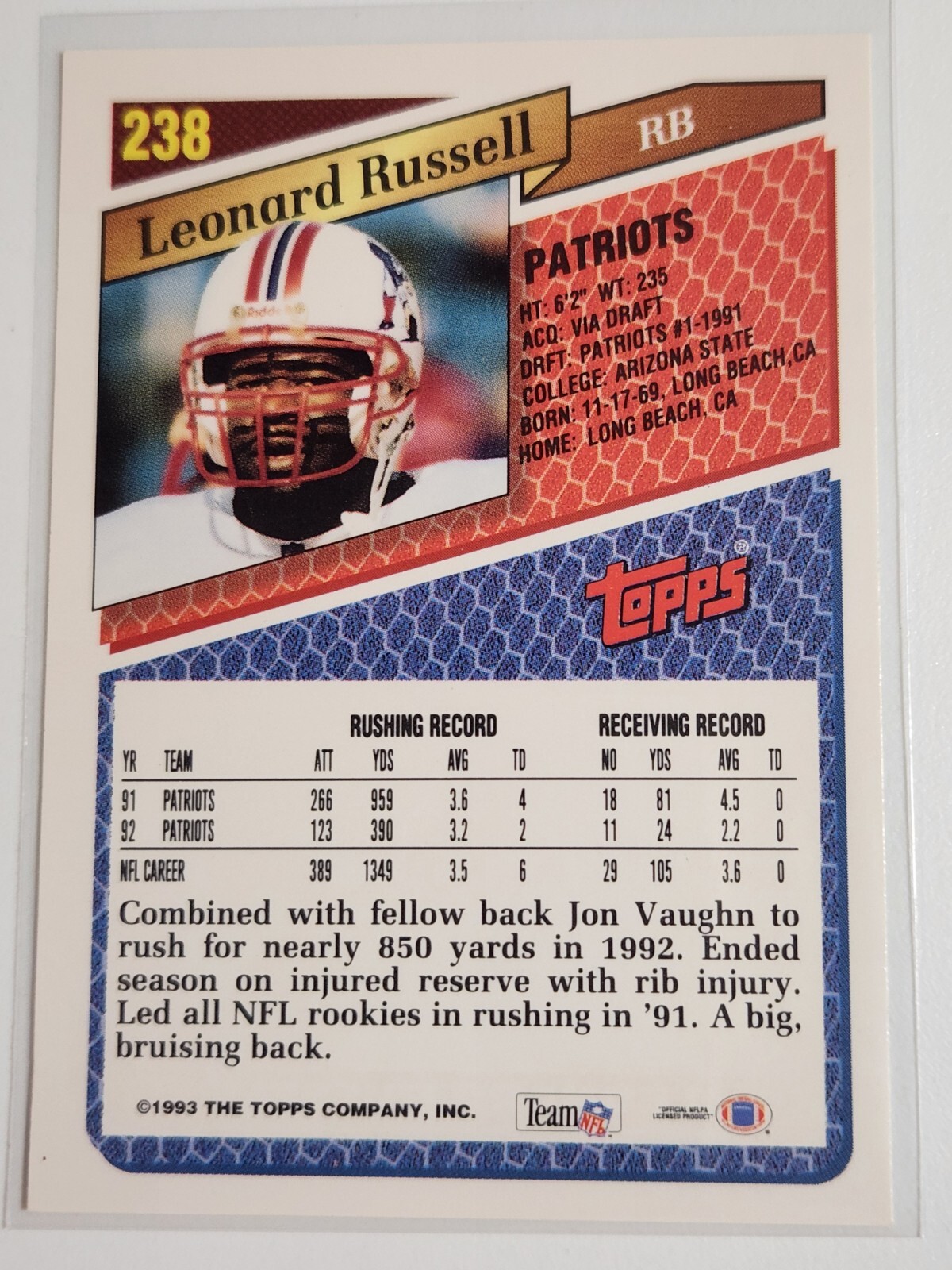 1993 Topps - Gold #238 Leonard Russell for sale online | eBay