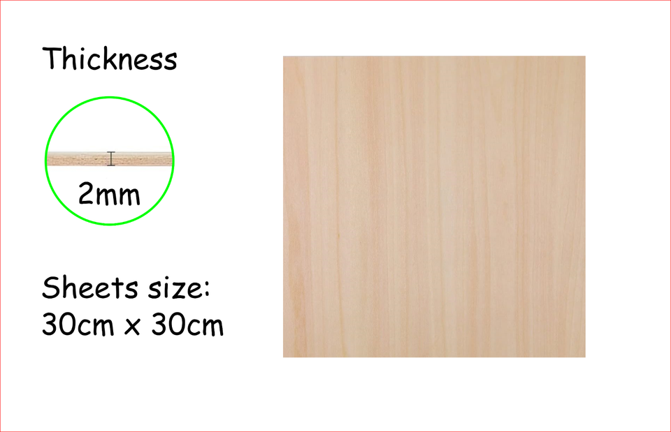 2mm Basswood Ply Sheet 30x30cm – Cricut & Laser Craft Wood DIY – Full ...