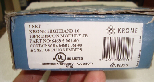 Krone Highband Disconnection Module JR Part No 6468-5-061-00 box of 10 ...