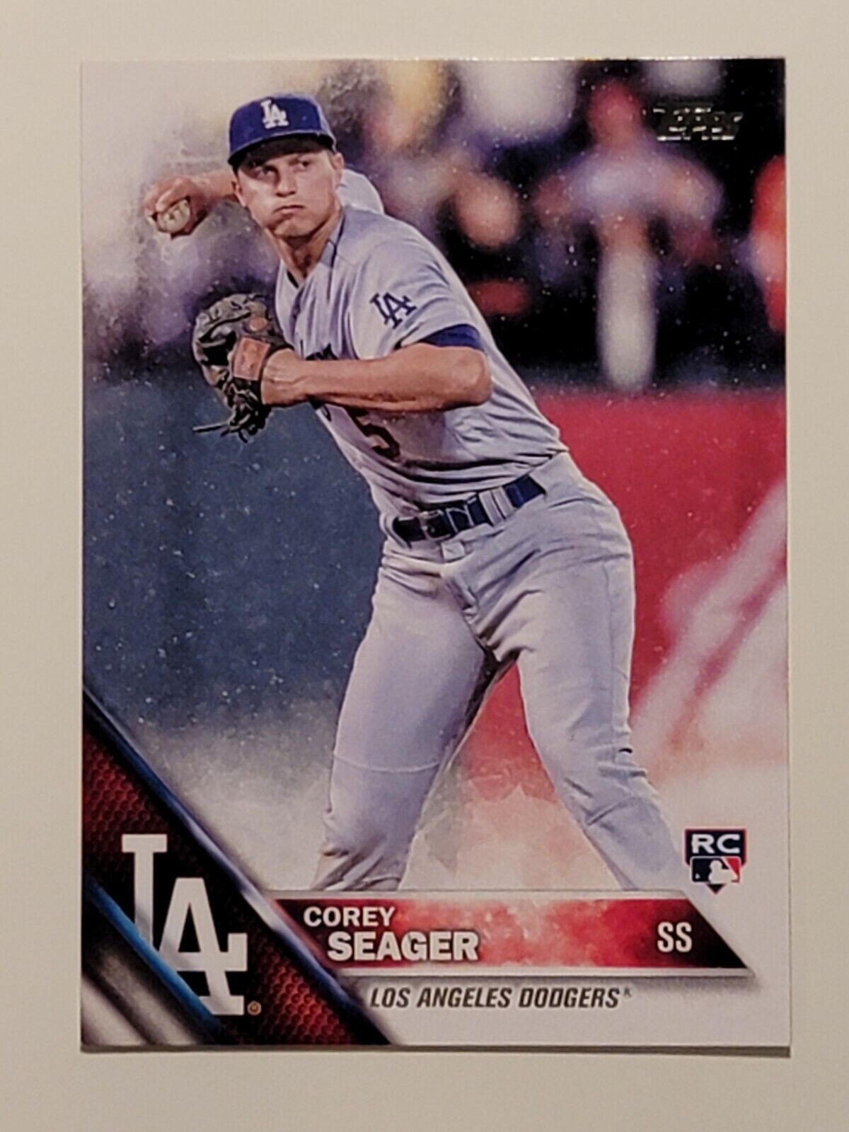 2016 Topps Corey Seager rookie throwing photo variation #85 RC Dodgers ...