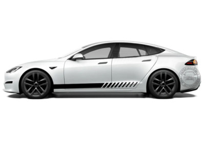 2 PCS Car Door Side Skirt Stripes Sticker For Tesla Model 3 Y X S ...