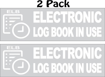 (2) E-Log Device ELD Electronic Log Book In Use Safety Decal Sticker 8 ...