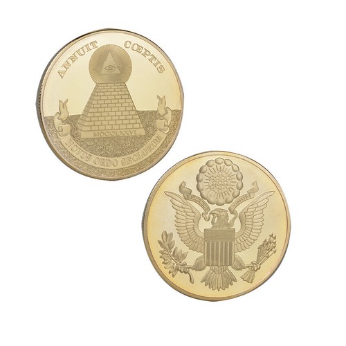 Plated Gold USA Gift Souvenir Commemorative Masonic Coin US Dollar ...