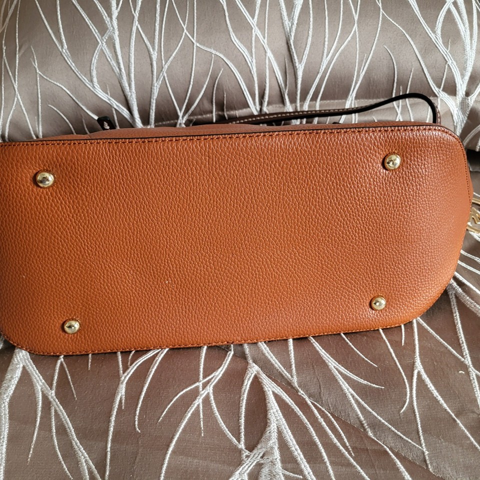 Michael Kors Brown Signature Jet Set Travel Tote Shoulder Handbag Purse ...