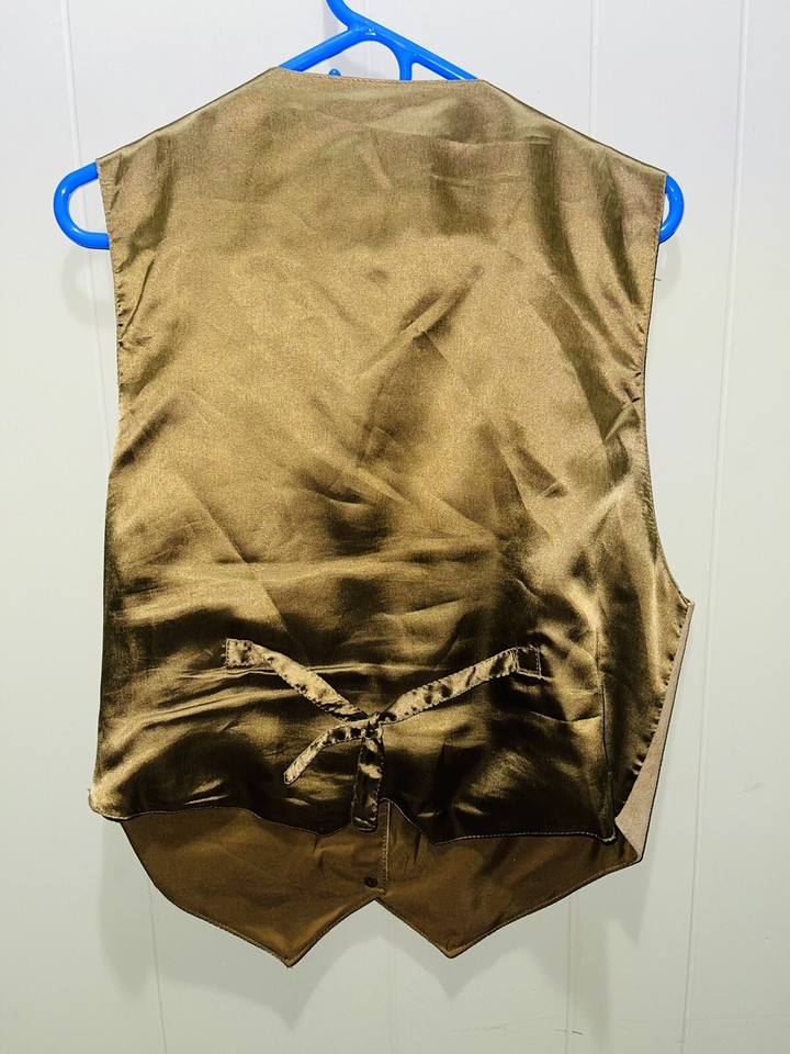 VTG AGAPO Brown and Beige Suede LEATHER Vest Snaps Size L | eBay