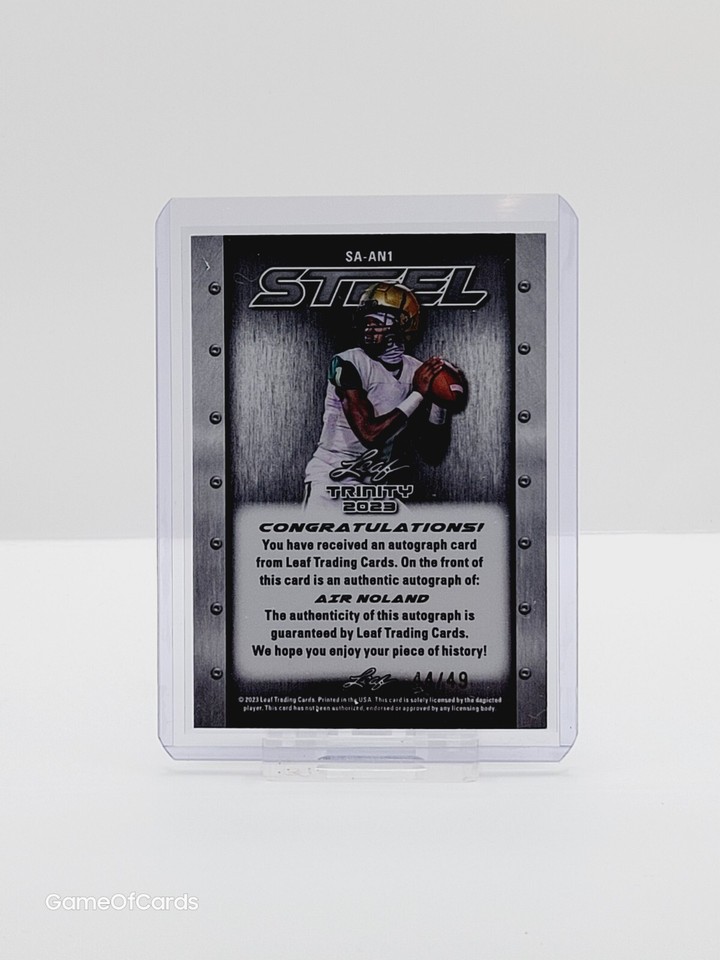 2023 Leaf Trinity AIR NOLAND RC Rookie Auto Autograph /49 Steel 🔥 | eBay