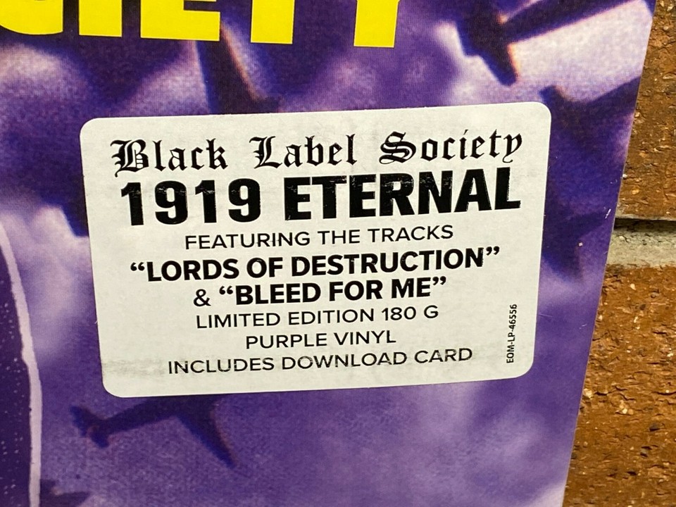 BLACK LABEL SOCIETY - 1919 Eternal, Ltd 180G 2LP PURPLE VINYL Gatefold ...