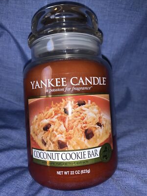 Yankee Candle Retired "COCONUT COOKIE BAR" ~ Large 22 oz. ~WHITE LABEL ...