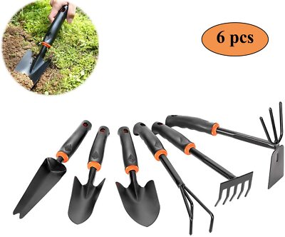 6pcs Garden Hand Tool Set Shovel Harrow Drafter Rake Cultivator ...