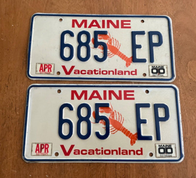 Pair 2000 Maine License Plate Tag | eBay