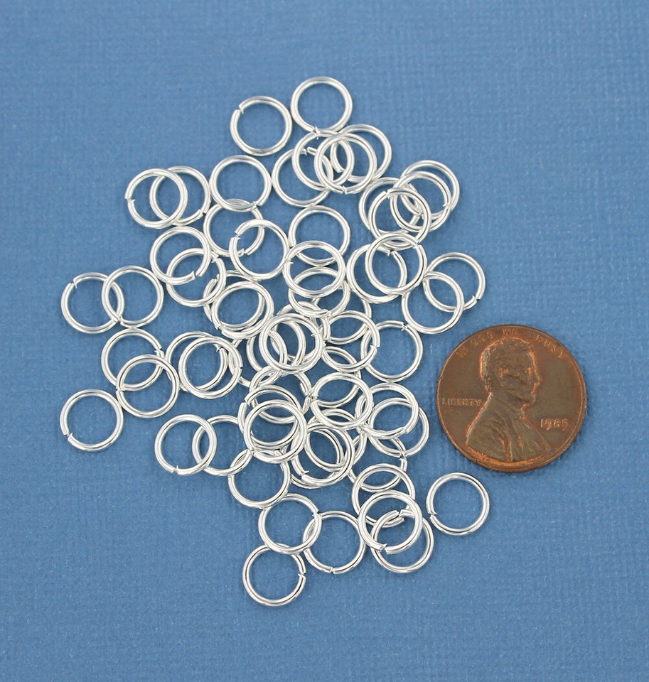 250 Jump Rings 8mm x 1mm High Quality Silver Tone Brass - J097 | eBay