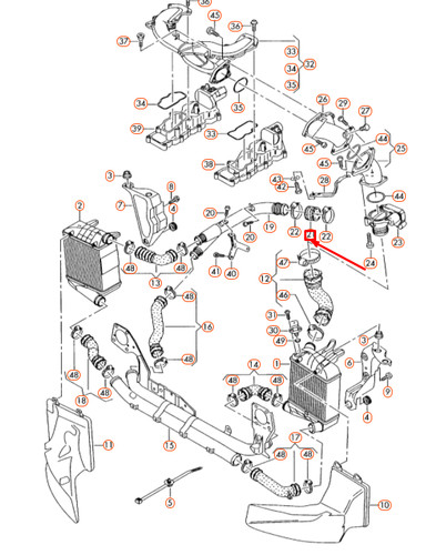 NEW OEM AUDI A4 B7 RIGHT SIDE INTERCOOLER HOSE 059145834D GENUINE | eBay