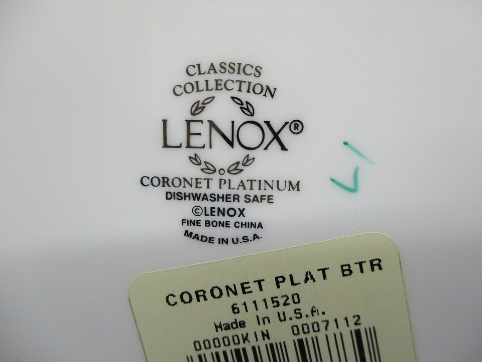 LENOX CORONET PLATINUM BREAD & BUTTER PLATE - 6 1/2" -0804G | eBay