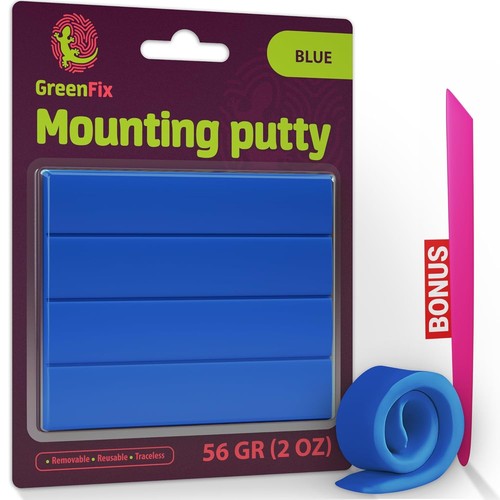 Adhesive Mounting Putty 2oz - Blue Sticky for Wall Hanging - Tacky | eBay