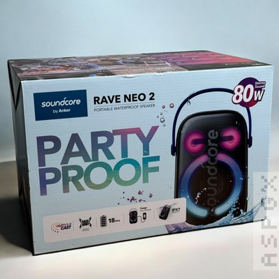 Anker Soundcore Rave Neo 2 Portable Bluetooth Speaker - Black (New) | eBay