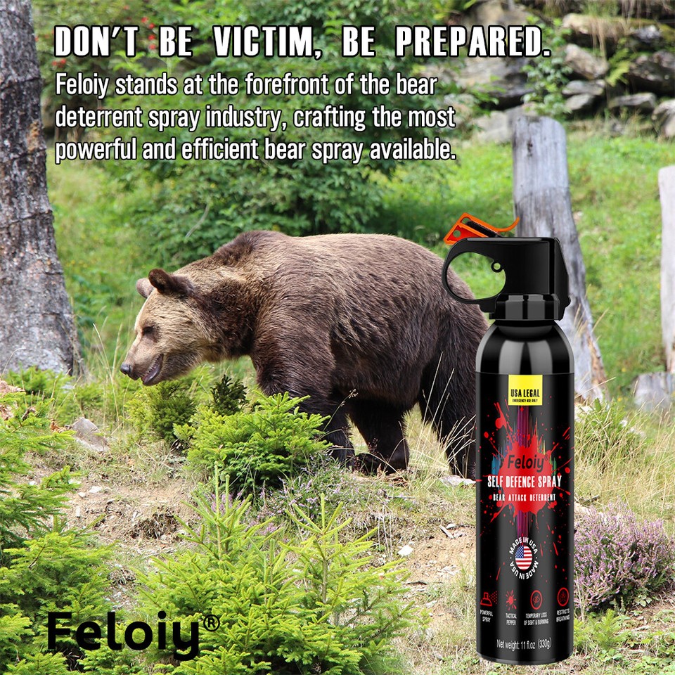 Feloiy Self Defence Spray w/ Holster Bear Attack Deterrent Legal Bear ...