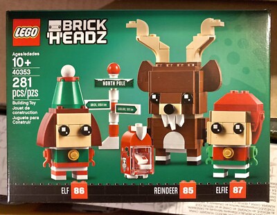 LEGO 40353 Brickheadz Reindeer Elf & Elfie 2020 Christmas Holidays Set ...